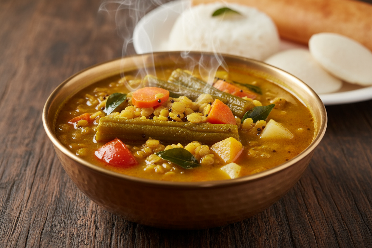 Sambar Recipe | Authentic South Indian Lentil Stew with Phoran Spices